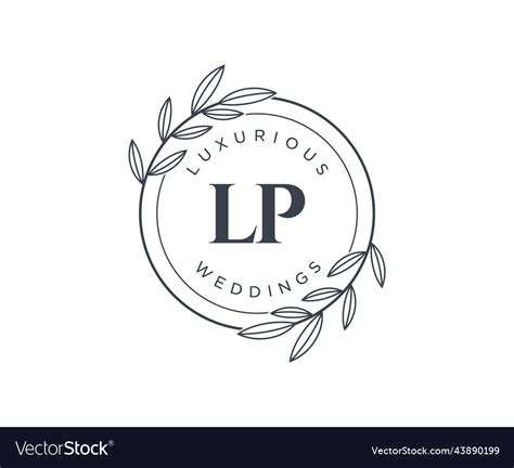 Lp Initials Letter Wedding Monogram Logos Vector Image
