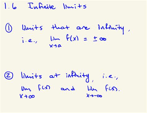 Section Part Calculus Infinite limits ① limits that are infinity i e