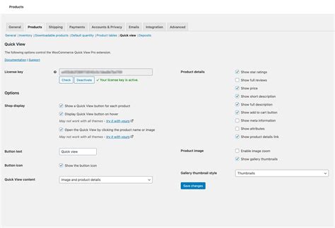 woocommerce quick view pro plugin settings page instructions
