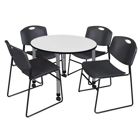 Regency Kee 36 In Round Mobile Adjustable Classroom Table
