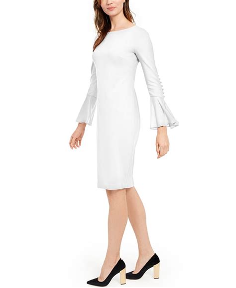 Calvin Klein Petite Chiffon Bell Sleeve Sheath Dress And Reviews