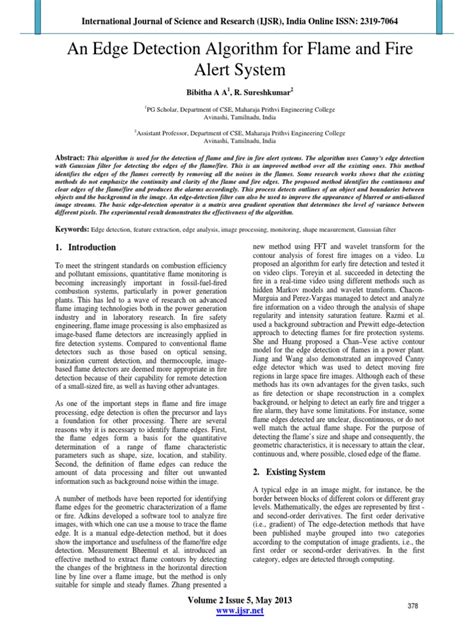 An Edge Detection Algorithm For Flame And Fire Alert System Pdf Digital Signal Processing