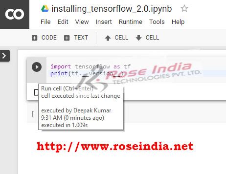 Install TensorFlow 2 0 In Colab
