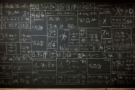 Chalkboard With Detailed Math Problem Premium Ai Generated Image