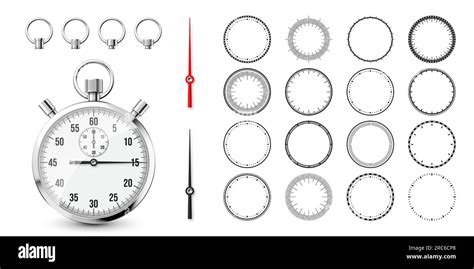 Classic Stopwatch With Clock Faces Shiny Metal Chronometer Time