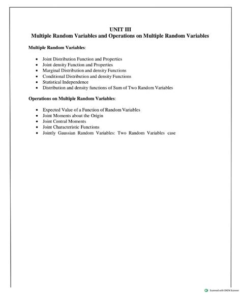 Multi Random Variables And Operations On Multiple Random Variables