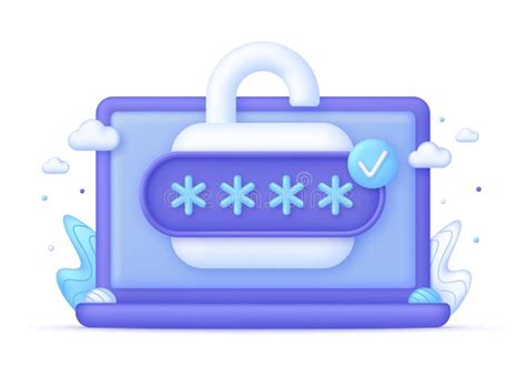 3d Computer And Unlocked Padlock Cyber Security To Protect Personal
