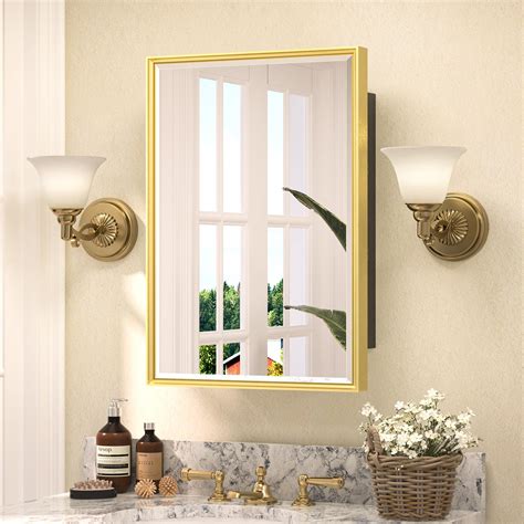 Keonjinn 20x26 Inch Chrome Recessed Medicine Cabinets For