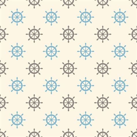 Premium Vector Nautical Seamless Pattern With Geometric Ship Wheels