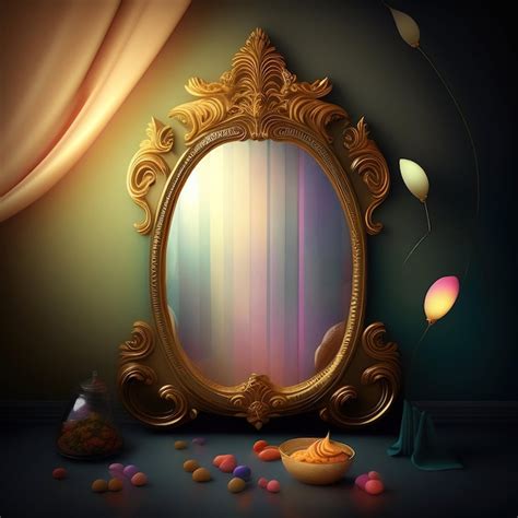 Premium Ai Image Generative Ai Magic Mirror In A Fantasy Room