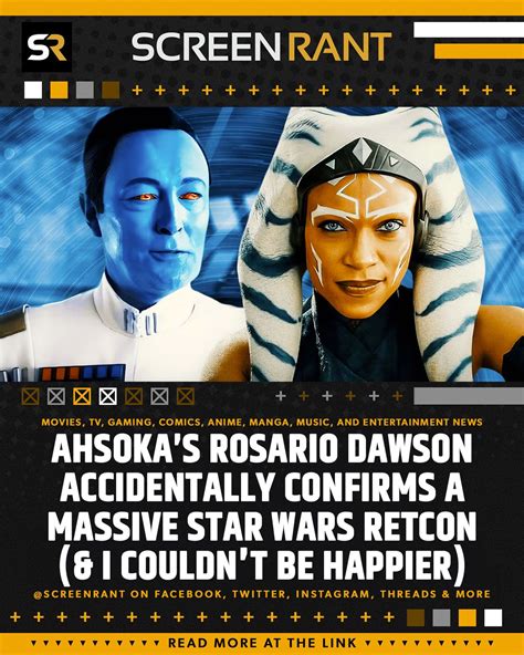 Screen Ahsoka Tano Actress Rosario Dawson Subtly Revealed A Massive