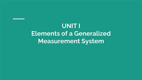 Elements Of A Generalized Measurement Systempptx Physics Science