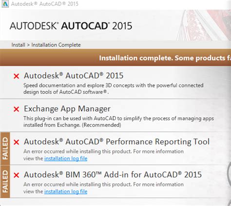 Autocad 2015 Failed Installation Autodesk Community
