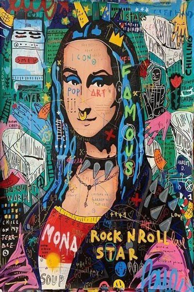 Lienzo De Graffiti Pop Art Mona Lisa Graffity Bonewall