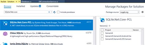 Xamarin Application With Existing Sqlite Database Xamarin6 Site Title