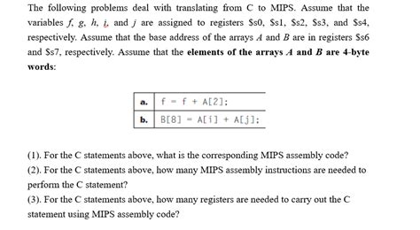 Solved The Following Problems Deal With Translating From C