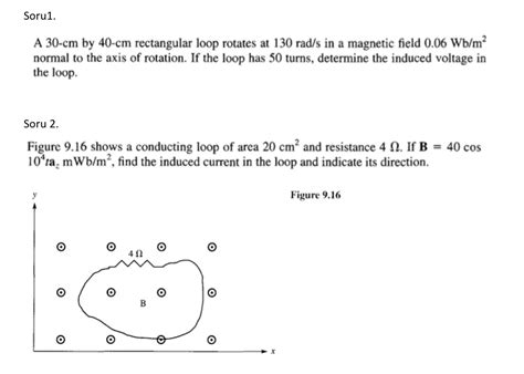 Solved Soru1a 30 Cm ﻿by 40 Cm ﻿rectangular Loop Rotates At