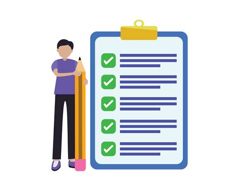 Online Form Survey Illustration Young Man Holding A Pencil Filling Out A Survey Form 21459737