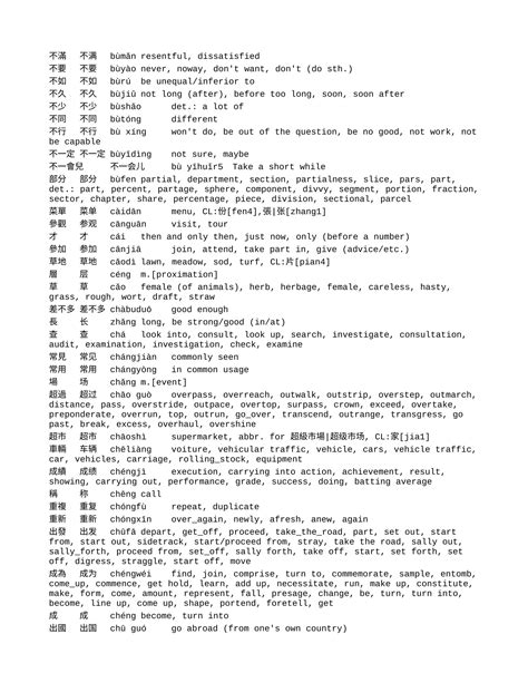 Hsk 2 Vocabulary Lists Pdf