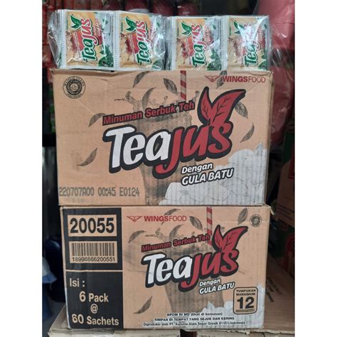 Jual Tea Jus Gula Batu 1 Dus Serbuk Minuman Es Tea Jus Shopee Indonesia