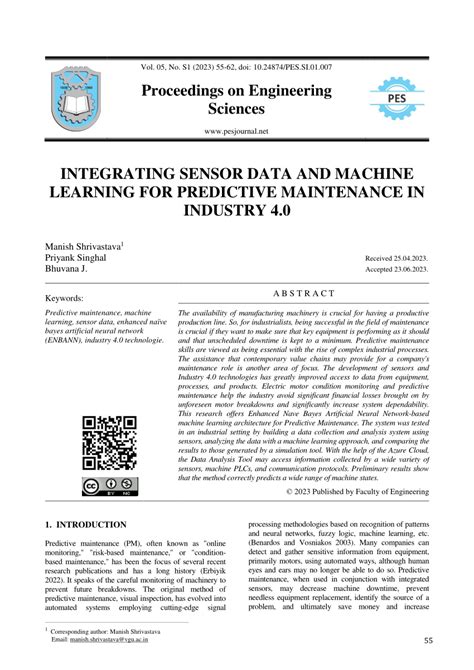 Pdf Integrating Sensor Data And Machine Learning For Predictive