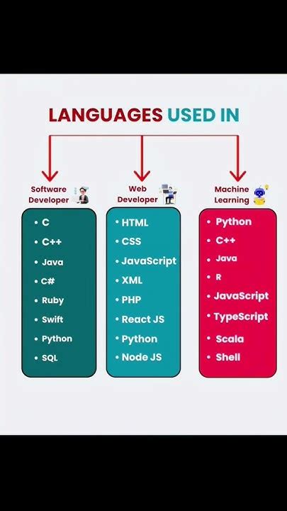 Language Used In Software Developer Web Developer Machine Learning Softwaredeveloper Youtube