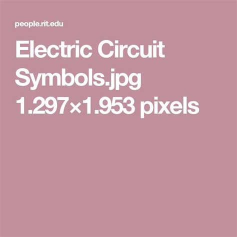 Electric Circuit Symbols