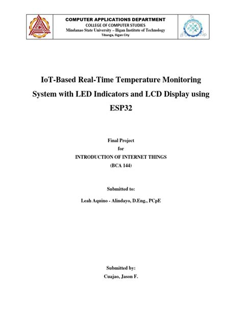Iot Based Real Time Temperature Monitoring System With Led Indicators