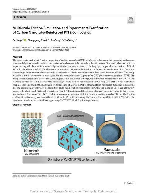 Multi Scale Friction Simulation And Experimental Verification Of Carbon