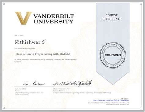 Matlab Programming Coursera Vanderbiltuniversity Learning Ai