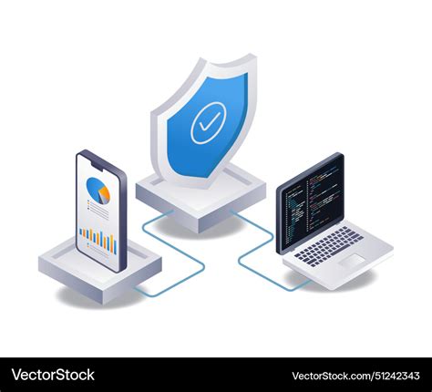 Security Cloud Server Data Analyst Infographic 3d Vector Image