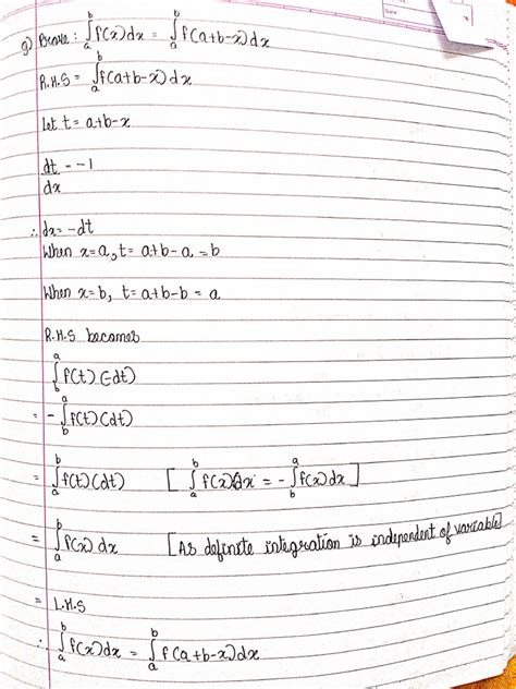 Definite Integration Theorems Pdf