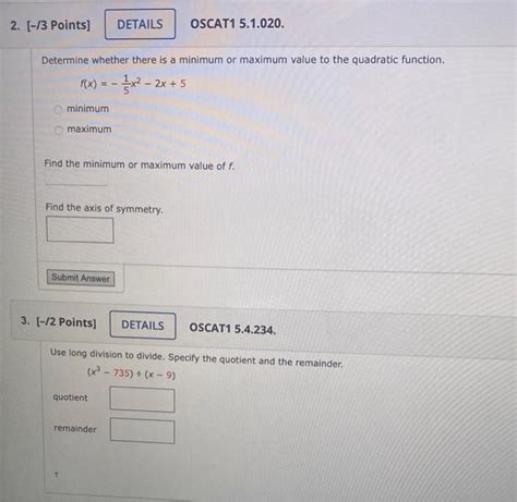 solved determine whether there is a minimum or maximum value