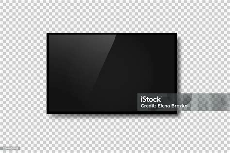 흰색 배경에 격리 된 Tv 평면 화면 Lcd 사실아이콘 벡터 그림입니다 0명에 대한 스톡 벡터 아트 및 기타 이미지 0명 3차원 형태 Hd 포맷 Istock