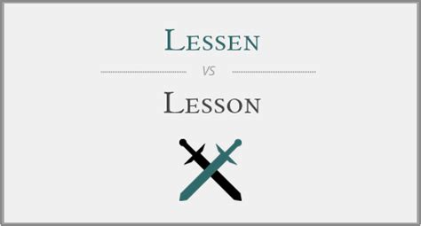 Lessen Vs Lesson