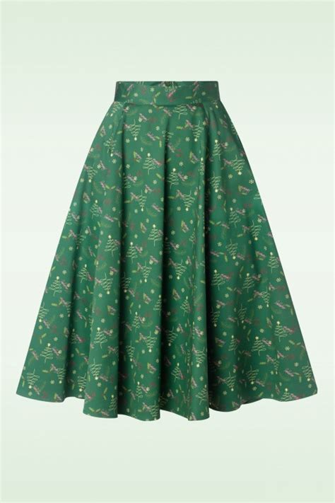 Topvintage Boutique Collection Topvintage Exclusive ~ Adriana Roses Swing Skirt In Black And Red