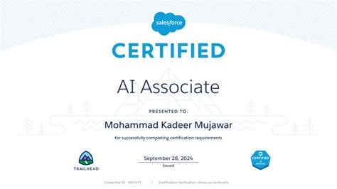 mohammad kadeer mujawar on linkedin salesforce ai trailhead