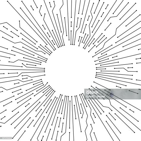 Circuit Board Wires Circular Pattern Stock Illustration Download Image Now Computer Chip