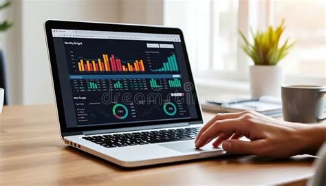 Business Analytics Dashboard On Laptop Screen Data Analysis And