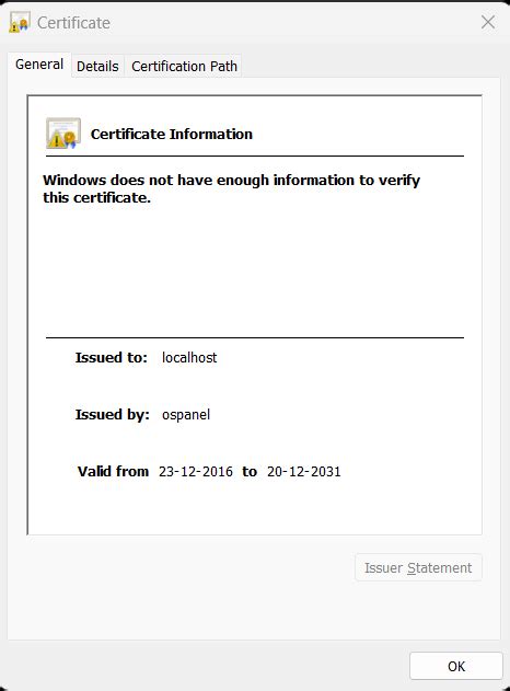 Windows Does Not Have Enough Information To Verify This Certificate