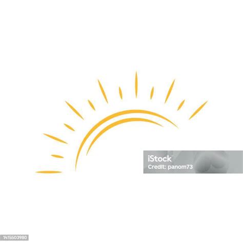 반 태양은 그래픽 디자인 로고 웹 사이트 소셜 미디어 모바일 앱 Ui 일러스트에 대한 하향 아이콘 벡터 일몰 개념을 설정 개념에 대한 스톡 벡터 아트 및 기타 이미지
