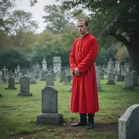 Vibrant Red Monk Robe Mens Medieval Cosplay Costume Authentic Clergy