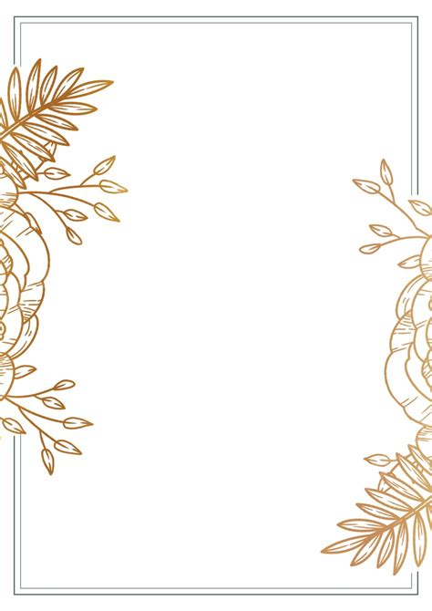 Exquisite Line Art With A Touch Of Floral Design Page Border Background