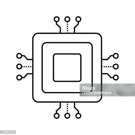 เทคโนโลยีชิป Ai Cpu การออกแบบไอคอนเวกเตอร์ หน่วยประมวลผลกลาง ปัญญาประดิษฐ์ โปรเซสเซอร์ Ai