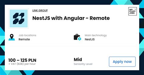 Nestjs With Angular Remote Job Fullstack Link Group Remote No Fluff Jobs