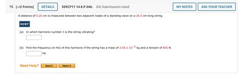 Solved A In Which Harmonic Number N Is The String Chegg Com