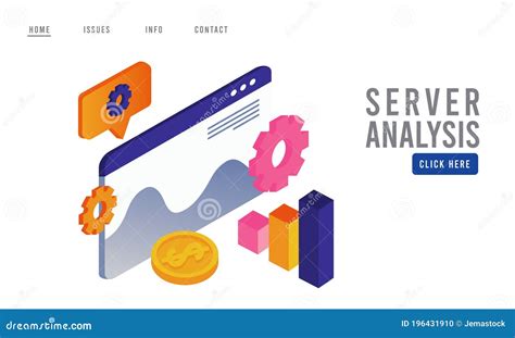 Data Analysis Technology With Webpage Template And Statistics Stock Vector Illustration Of