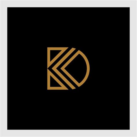 Premium Vector Creative Unique Symbolic Connected Technology Brand Gold Color Kd K Dk D