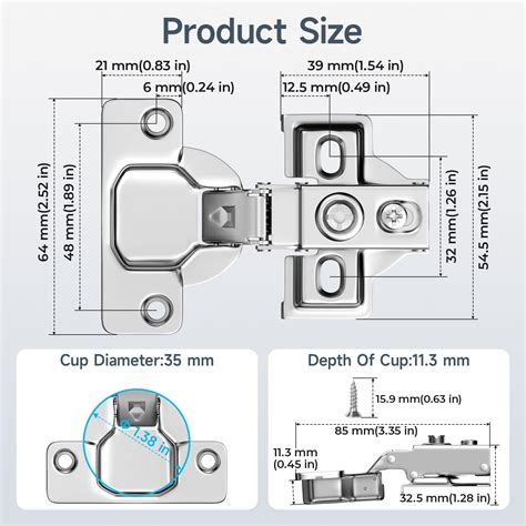 Hosom 2 Pack Soft Close Cabinet Hinges 1 2 Inch Overlay