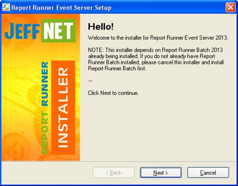 Report Runner Support Installing Report Runner Event Server